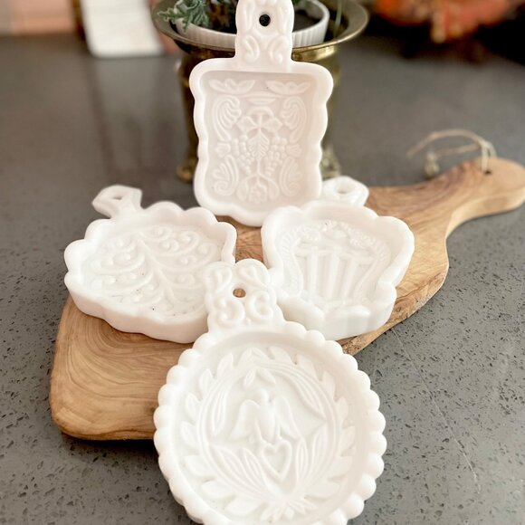 Imperial Glass Co. | Kitchen | Vintage Milk Glass Trivet Ashtray Butter ...